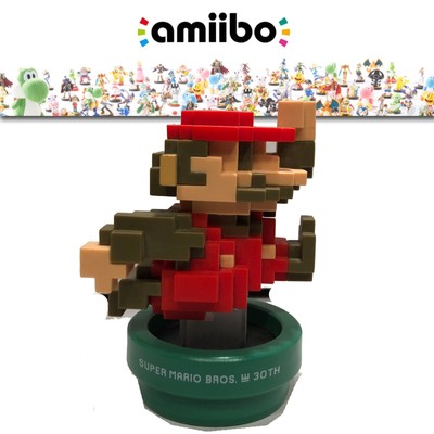 Nintendo Super Mario Bros 30th 8-bit Mario Amiibo Figurine Wii U Switch ...