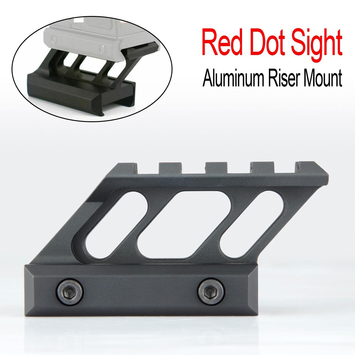 Offset High Profile Riser Mount fits Picatinny 20mm Rail For Red Dot ...