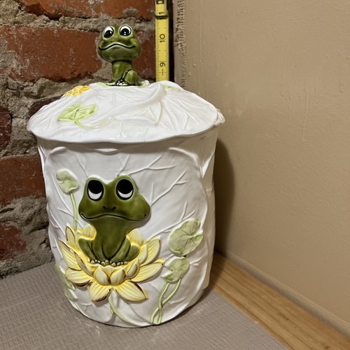 VINTAGE SEARS & ROEBUCK NEIL THE FROG CERAMIC COOKIE JAR JAPAN 10-1/2 ...