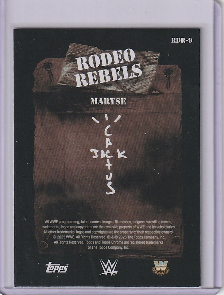 2025 Topps Chrome Cactus Jack WWE Maryse Rodeo Rebels #RDR-9 WWE ...