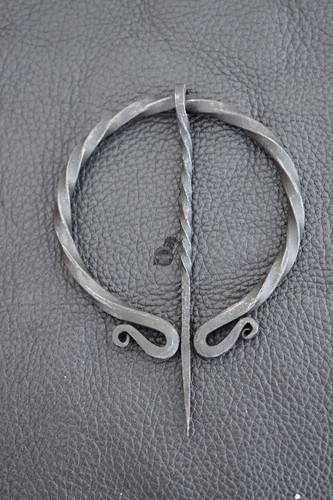 Hand forged Twisted S shape Brooch with Twisted clock pin medieval ...