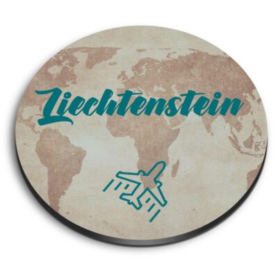 1x Round Fridge MDF Magnet Liechtenstein World Travel Airplane #60371 ...