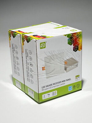 ASD 2 Pack Ultra Thin 4" Square LED Recessed Lighting Mini Panels White ...