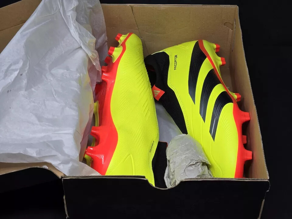 Adidas Predator 24 League Laceless FG Cleats Mens Yellow Black Energy ...