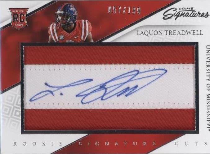 2016 Panini Prime Signatures - Rookie Signature Cuts Laquon Treadwell ...