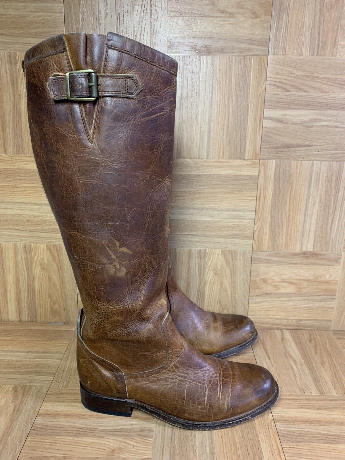 RARE🔥 Sendra Made in Spain Brown Leather Riding Tall Boots Sz 8 ...