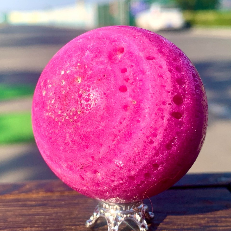 139G Natural red ruby Corundum sphere crystal mineral sample ball ...