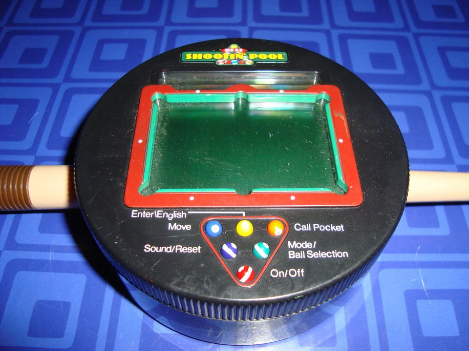 Real Shootin POOL Electronic Handheld Game Travel Size Playmate Toys | eBay