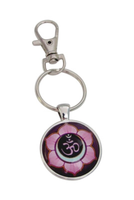 Keychain, Om Mandala Lotus Flower Bag Jewelry Hinduism, Buddhist ...