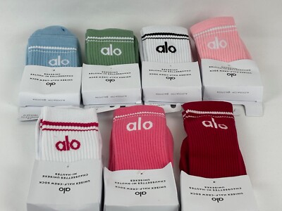 7 Pairs ALO Yoga Style UNISEX HALF-CREW THROWBACK SOCKS | eBay