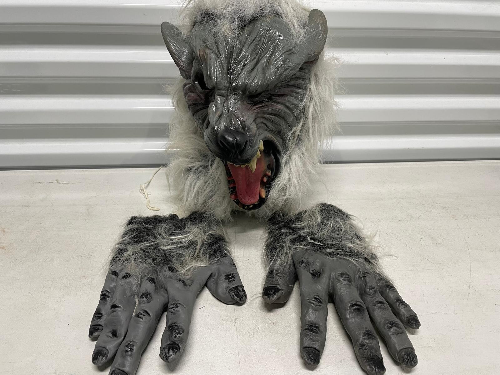 Grey Werewolf Halloween Rubber Latex Mask Seasons Bra… - Gem