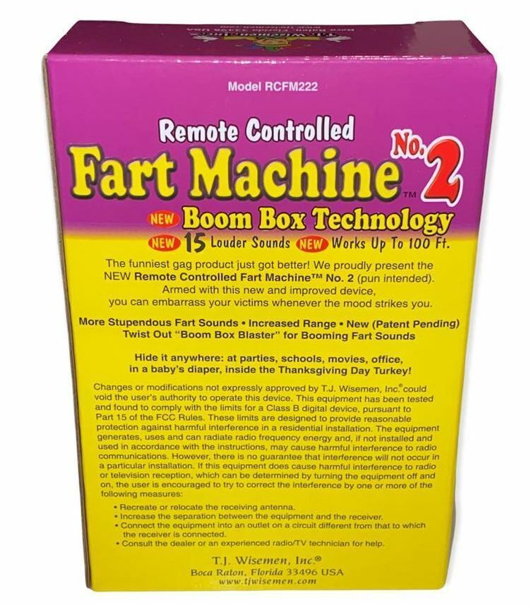 1 Fart Machine #2 Wireless Remote Control + 1 Fart Stink Bomb Spray Can ...