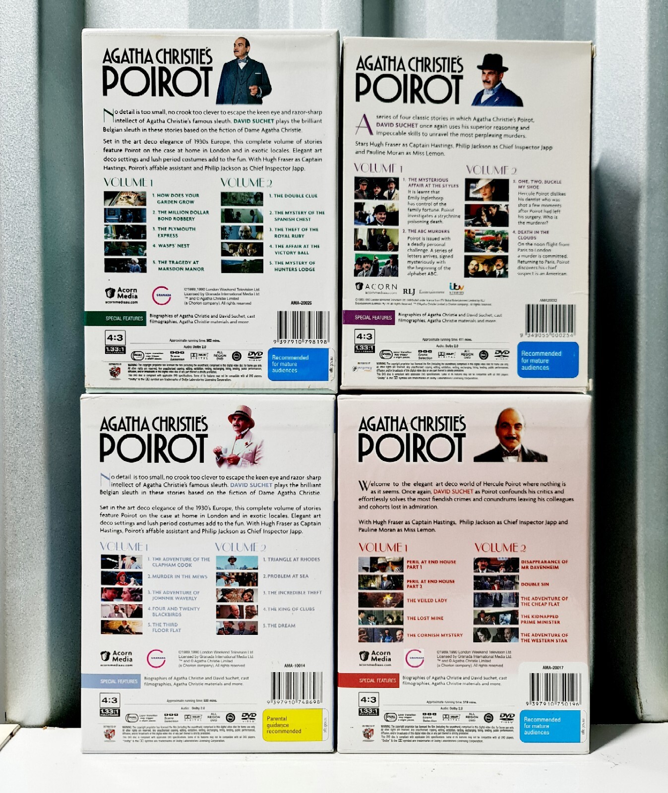 Agatha Christie's Poirot - Series 1-8 , Acorn Media R4 DVD Box Set ...