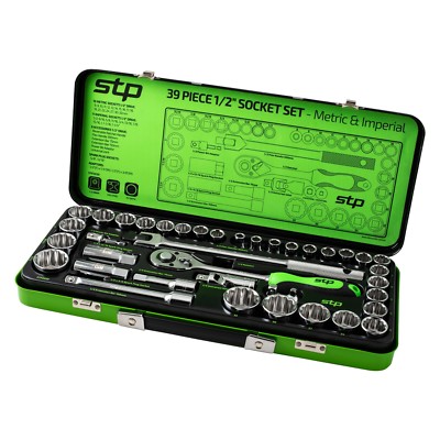 Supatool PREMIUM 39-PIECE 1/2" DRIVE SOCKET SET 72-Teeth, Metric ...