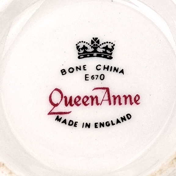 Vintage Queen Anne Teacup and Saucer Set - Green and Blue | eBay