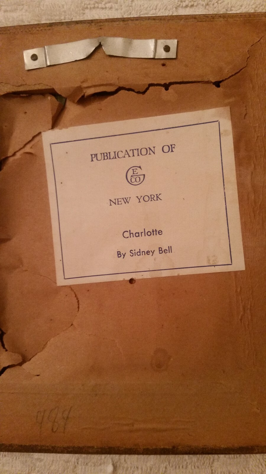 VINTAGE PORTRAIT CHARLOTTE BY SIDNEY BELL PUBLICATION OF EDWARD GROSS ...