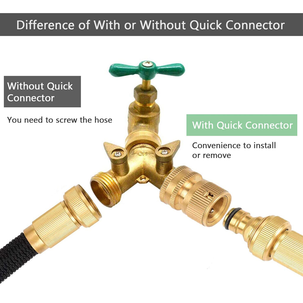 3/4" Garden Hose Quick Connector Water Solid Brass Female Male Connect ...