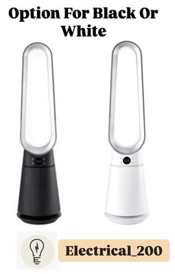 Silvercrest Bladeless Tower Fan LED display 20 Speed 120° Floor- Black ...