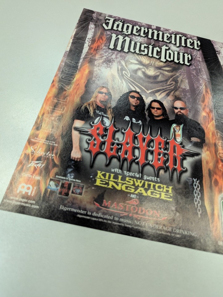 2004 Jagermeister Music Tour SLAYER Vtg Print Ad/Poster Promo Art ...