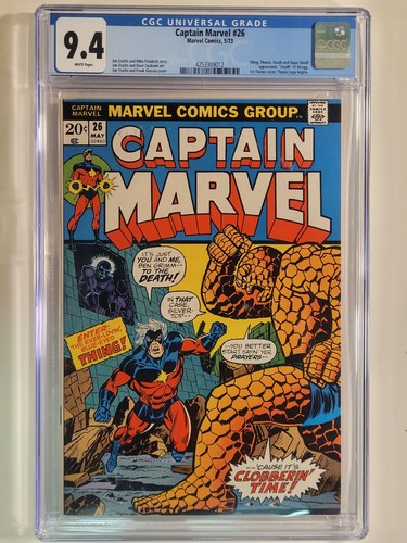 Captain Marvel #26 CGC 9.4 2nd Thanos 1st Cover 1973 Marvel Comics Jim ...