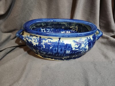 Vintage Victoria Ware Ironstone Cobalt Flow Blue Tureen / Planter ...