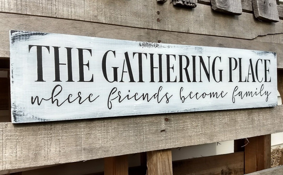 Wooden Gather Sign Farmhouse