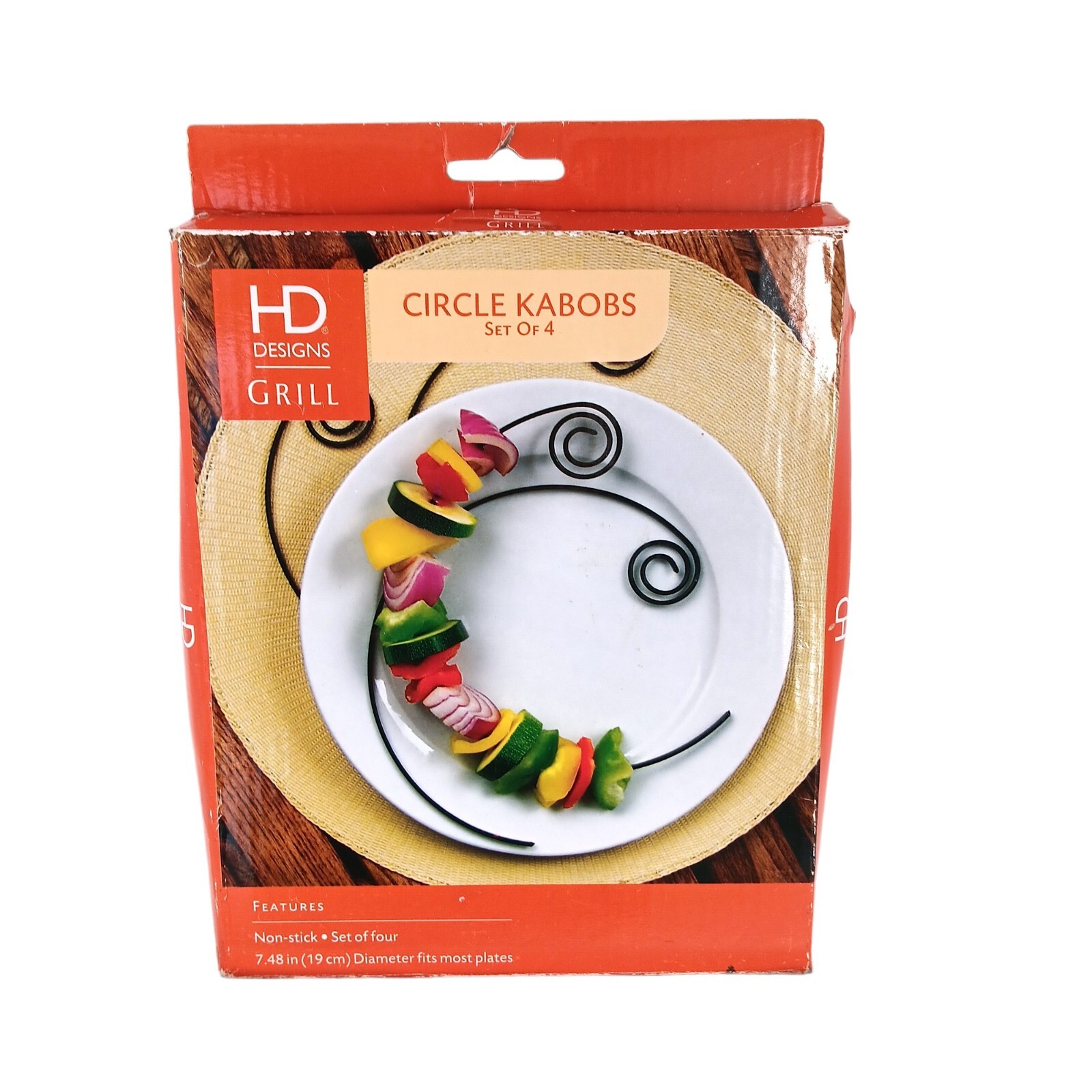 HD Designs Grill | Circle Kabobs | Non-stick Set Of Four 7.48" BBQ NEW ...