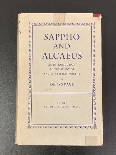 SAPPHO AND ALCAEUS By Denys L. Page 198143230 | eBay