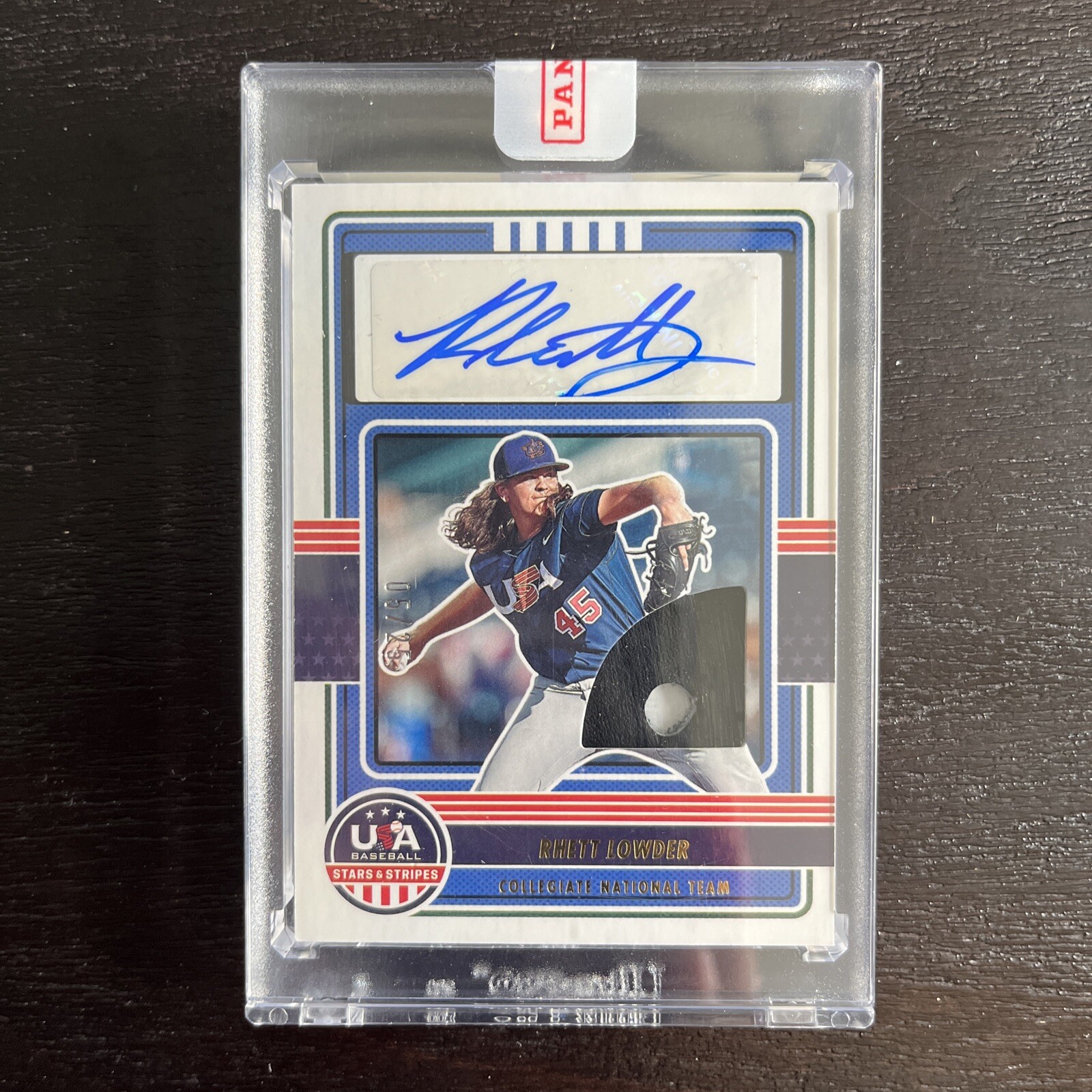 Rhett Lowder 2023 Panini USA Stars & Stripes auto Autograph Glove Patch ...