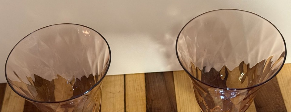 2 Vintage Depression Glass Stemware w/diamond Optic Pattern Tiffin ...