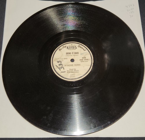 78 WYNONIE HARRIS BRING IT BACK/BAD NEWS BABY 1952 KING 4593 PROMO ...