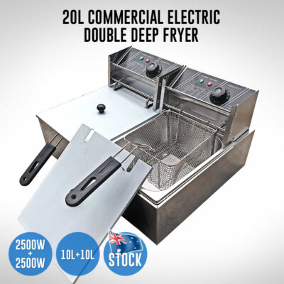 20L Deep Fryer Commercial Bench Top Fast Fryer Stainless Steel AU 2500W ...