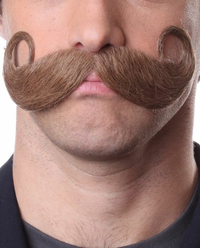 HUMAN HAIR HANDLEBAR MOUSTACHE COSTUME MUSTACHE GENTLEMAN DETECTIVE ...