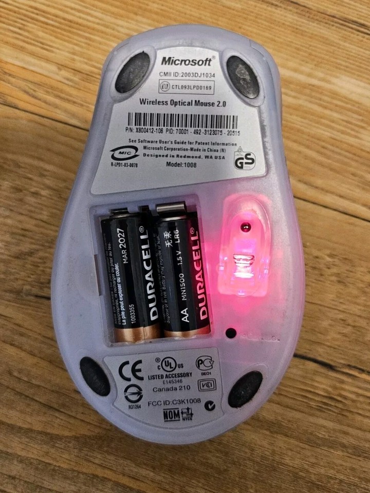 Microsoft Wireless Optical Mouse 2.0 With Receiver USED GOOD CONDITION ...