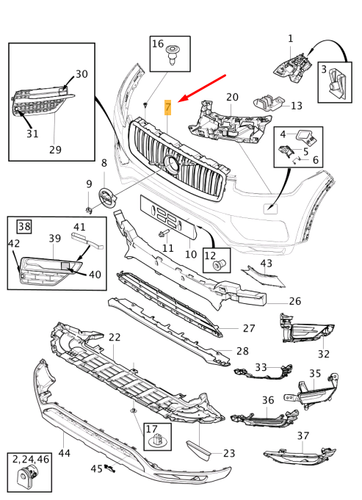 Grille de radiateur avant VOLVO XC90 MK2 32228109 NOUVEAU ORIGINE | eBay
