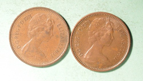 1976 + 1971 Great Britain Half New Penny - INV#X953 | eBay