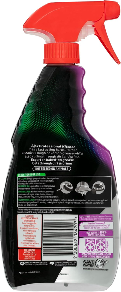 Ajax Professional Kitchen Power Degreaser Cleaner, 500mL, Trigger ...