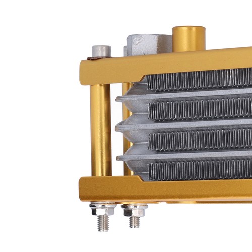 ･Universal Engine Oil Cooler Kit Gold Radiator With Mounting ...