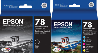 New Genuine Epson 78 Black Color 6PK Ink Cartridges Stylus R260 RX595 ...