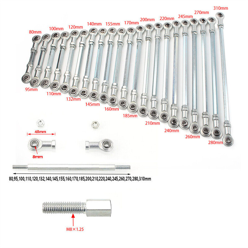 240mm Steering Tie Rod kit Ball Joint M8 for ATV Go Kart Buggy Quad ...