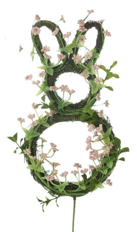 RAZ Imports~Flower Bunny Rabbit Pick/Spray/Stak~Easter/Spring White ...