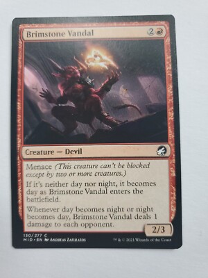 MTG Magic The Gathering Card Brimstone Vandal Creature Devil Red ...