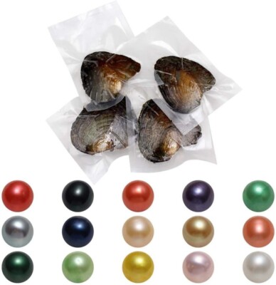 50PC Saltwater Akoya Pearls Oysters with 7-8Mm Love Wish Pearl Inside ...