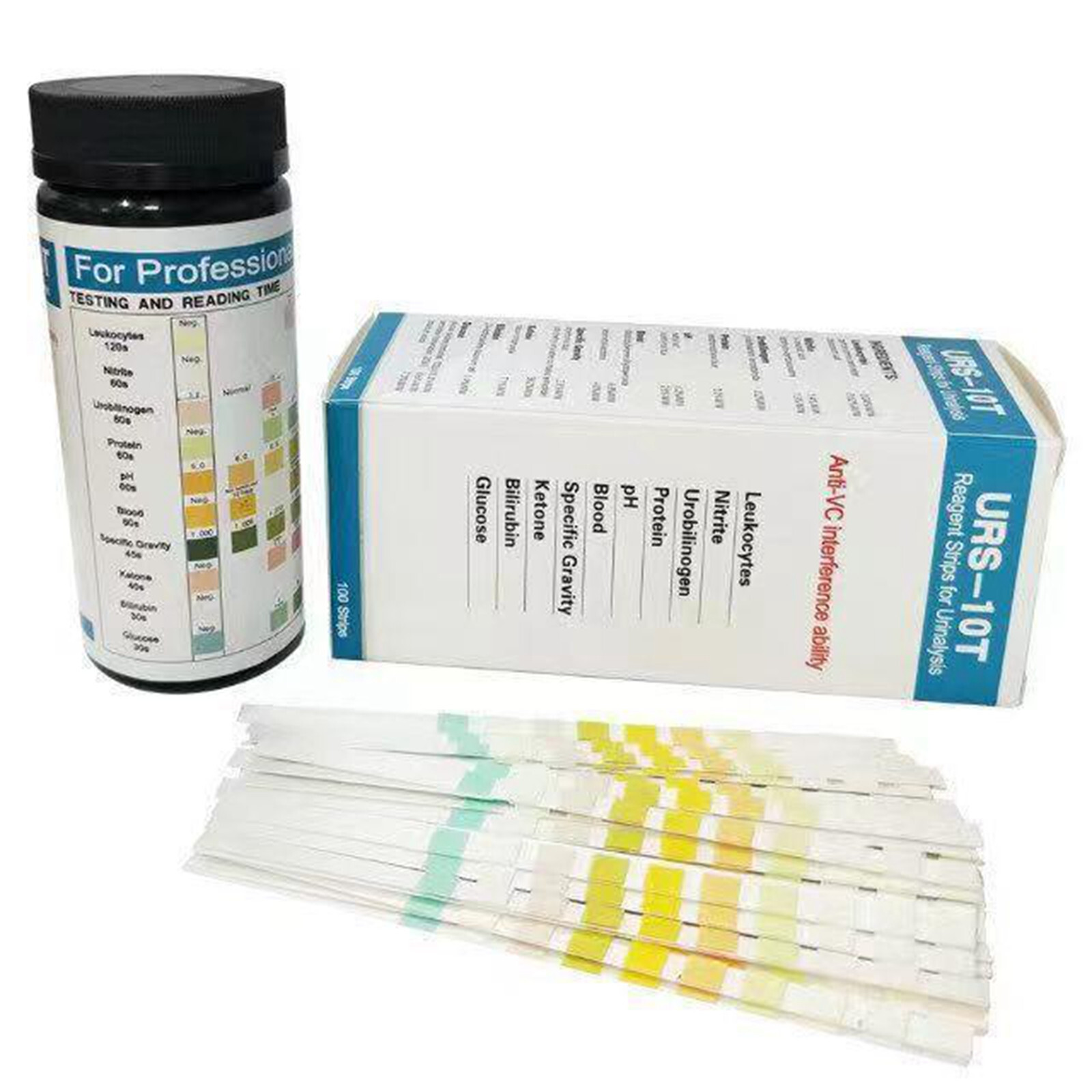 100X Urine Test Strip 10 Parameters Urinalysis Dip-Stick Testing Kit ...