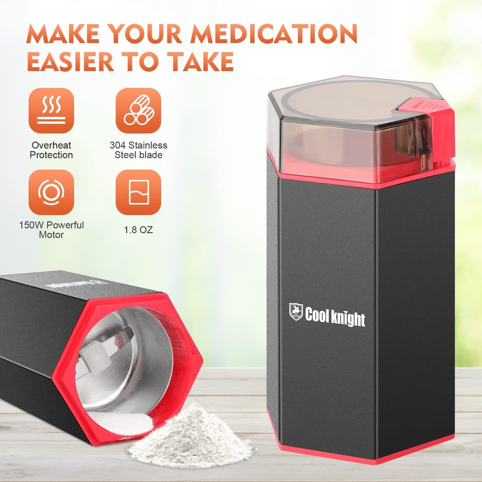COOL KNIGHT Electric Pill Crusher, Suitable for Grind and Pulverize ...