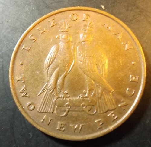 ISLE OF MAN TWO PENCE COIN DATED 1975 HAS 2 BIRDS ON IT. HAS A SMALL ...