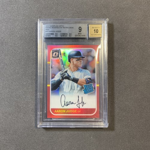 2017 Donruss Optic Rated Rookie Auto Aaron Judge /5 Red Retro Signature ...