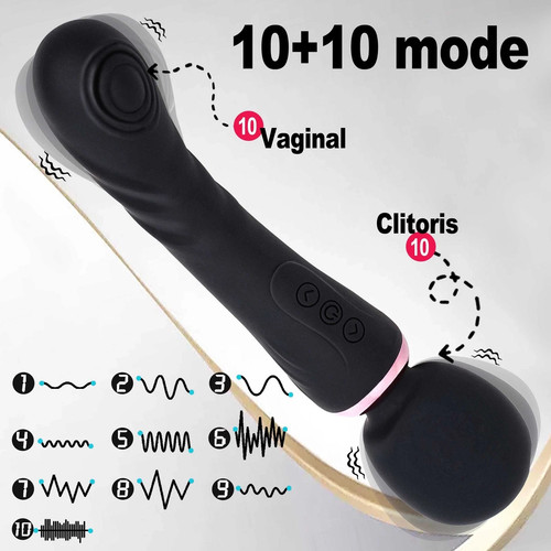 Dual Vibrator Dildo G-Spot Massage Wand Real Clit Stimulator Sex Toys ...
