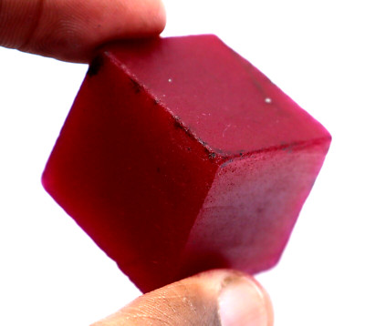 AGL Certified 234 Ct Natural Red Ruby Cube Shape African Rough Loose ...