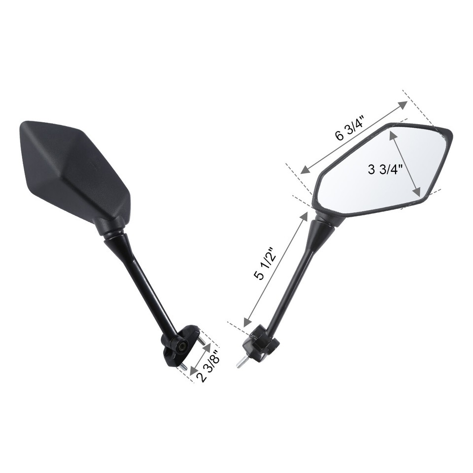 Black Side Rear View Mirrors For Kawasaki Ninja 650 EX650 2009-2016 | eBay